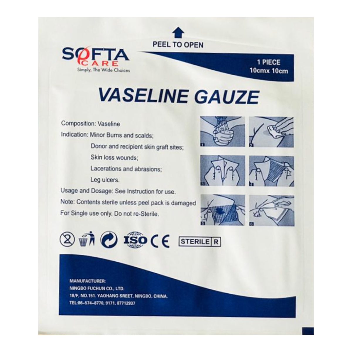 SOFTACARE VASELINE GAUZE 10CM X 10CM – Doc990