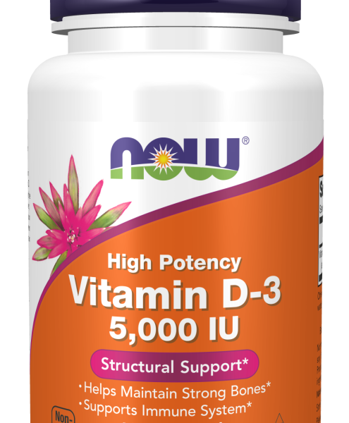 NOW HIGH POTENCY VITAMIN D-3 5000IU -120 Softgels – Doc990